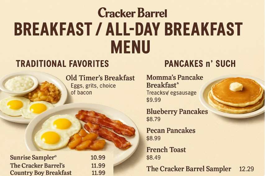 丹 Cracker Barrel Breakfast / All-Day Breakfast Menu